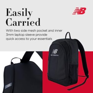 New Balance Laptop Backpack, Commuter Travel Bag for Men and Women, Black, 19 Inch