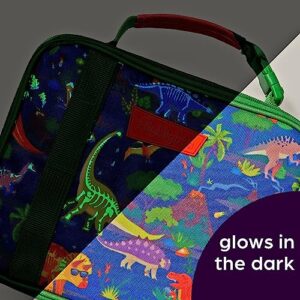 Highlights Dinosaur Glow-in-The-Dark 17" Backpack Set for Kids with 17" Dinosaur Backpack, Insulated Lunch Box, and Leakproof Water Bottle, for Boys and Girls Ages 3+