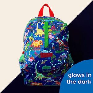 Highlights Dinosaur Glow-in-The-Dark 17" Backpack Set for Kids with 17" Dinosaur Backpack, Insulated Lunch Box, and Leakproof Water Bottle, for Boys and Girls Ages 3+