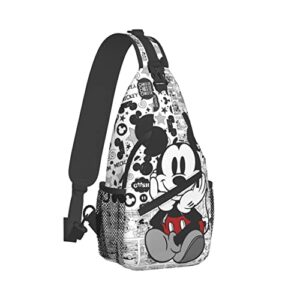 SSNDFVY Women Men Cute Anime Cartoon Sling Bag Crossbody Backpack Shoulder Bag Lightweight Waterproof Chest Bag For Sports Outdoor Trave -F23