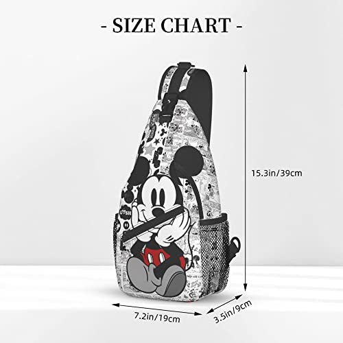 SSNDFVY Women Men Cute Anime Cartoon Sling Bag Crossbody Backpack Shoulder Bag Lightweight Waterproof Chest Bag For Sports Outdoor Trave -F23