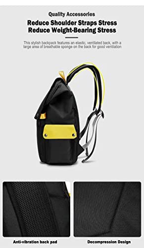 QAKSHY Trendy Anime Backpack Versatile Canvas Travel Bag with Ample Space, Shoulder Straps, and Laptop Compartment (D,15.6 INCH)