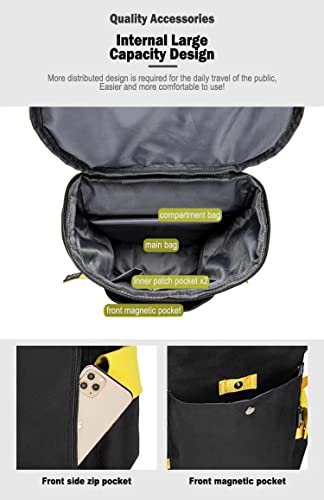 QAKSHY Trendy Anime Backpack Versatile Canvas Travel Bag with Ample Space, Shoulder Straps, and Laptop Compartment (D,15.6 INCH)