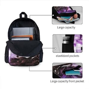 JASMODER Dragon Fantasy Purple Laptop Backpack Hiking Travel Daypack For Men Women And Youth