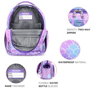 mibasies Girls Backpack for Elementary School, Backpack for Girls 5-8 with Lunch Box(Mermaid)