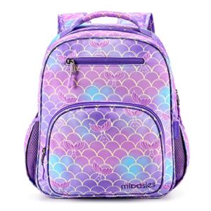 mibasies Girls Backpack for Elementary School, Backpack for Girls 5-8 with Lunch Box(Mermaid)