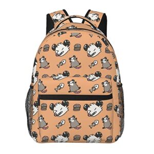 evanem opossum pattern printed laptop backpack casual backpack lightweight travel backpack hiking backpack work backpack for aldult