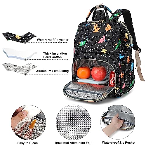 Xunteny Dinosaur Lunch Backpack Laptop Backpack for Women, Girls School Backpack College Bookbags Travel Backpack