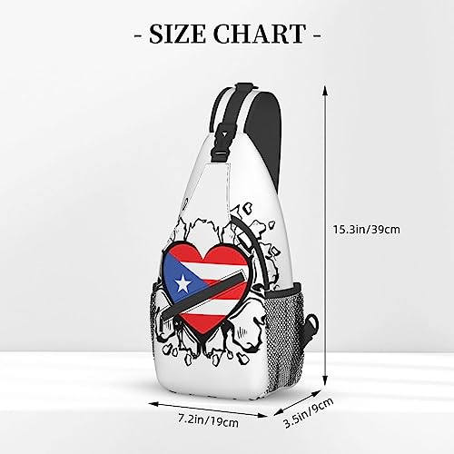 MANQINF Puerto Rico Flag Sling Bag,Multipurpose Crossbody Backpack Shoulder Chest Bag for Women Men Travel Hiking Daypack