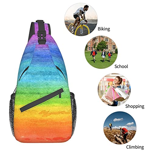 MANQINF LGBT Gay Pride Sling Bag,Multipurpose Crossbody Backpack Shoulder Chest Bag for Women Men Travel Hiking Daypack