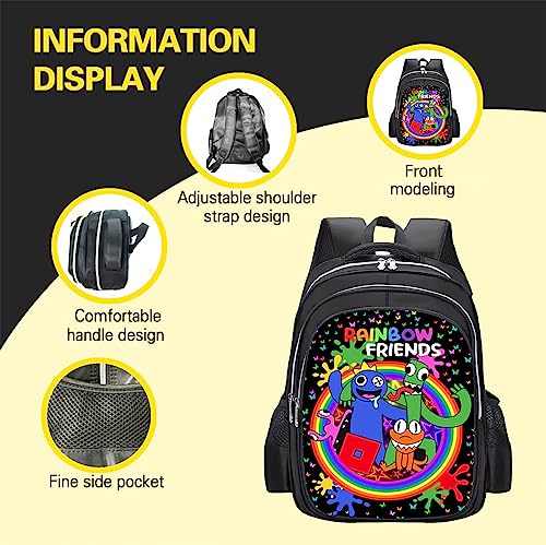 Rainbow friends Backpack Gift Novelty Backpack Portable Large Capacity Packsack 16Inch