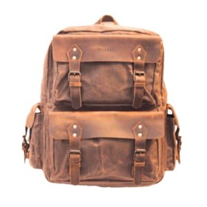 peraware timber mens vintage leather waxed canvas western rucksack for travel backpack/mens bushcraft gear backpack men/mens backpack for travel & accesories booksack