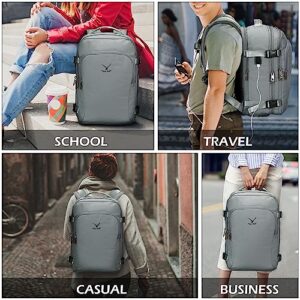 Hynes Eagle Carry on Backpack 20L Travel Backpack for Women Men Laptop Backpack 14 inches Flight Approved Casual Daypack BlueGrey