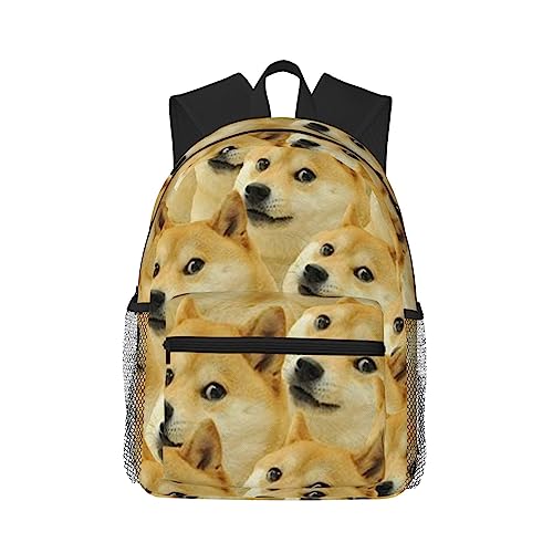 OUSIKA Mr Doge Meme Printed Casual Backpack Bag Lightweight Laptop Backpack Travel Daypack