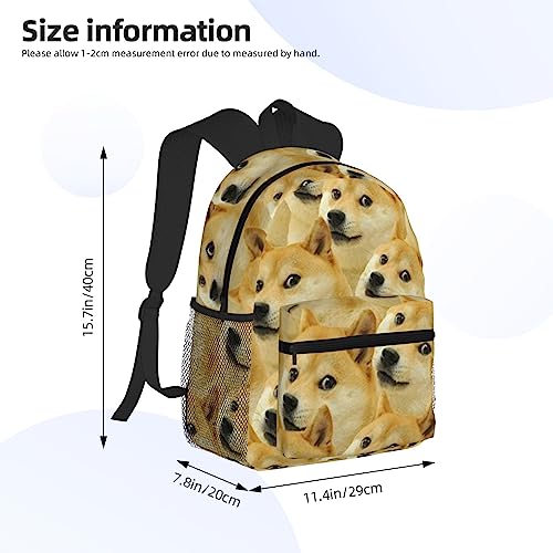 OUSIKA Mr Doge Meme Printed Casual Backpack Bag Lightweight Laptop Backpack Travel Daypack