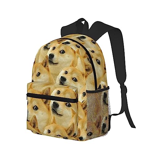 OUSIKA Mr Doge Meme Printed Casual Backpack Bag Lightweight Laptop Backpack Travel Daypack