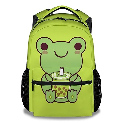 COOPASIA Frog Backpack for Girls Boys, 16 Inch Frog Theme Bookbag with Adjustable Straps, Durable, Lightweight, School Bag with Large Capacity