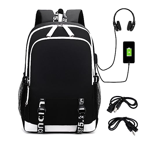 jupkem Stranger Hawkins Middle School AV Club College USB Charging Backpack Laptop Bag Travel Bookbag Over 6 Years Old