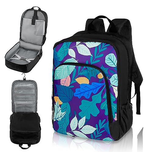 MHJY Carry On Backpack Travel Backpack for Women with Detachable Toiletry Bag,15.6 Inch Laptop Backpack Airline Approved,Blue Green