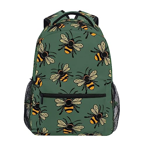 ALAZA Cute Bee Backpack for Women Men,Travel Trip Casual Daypack College Bookbag Laptop Bag Work Business Shoulder Bag Fit for 14 Inch Laptop