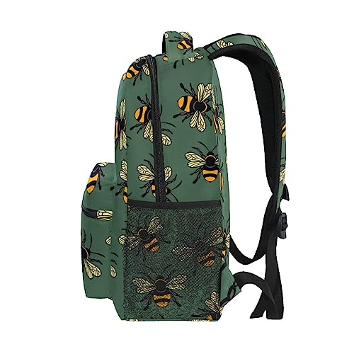 ALAZA Cute Bee Backpack for Women Men,Travel Trip Casual Daypack College Bookbag Laptop Bag Work Business Shoulder Bag Fit for 14 Inch Laptop