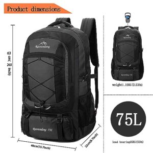 RaoRanDang Hiking Backpack Waterproof Lightweight Durable 75L Large Capacity Travel Backpack Camping Backpack Great for hiking, camping, trips...