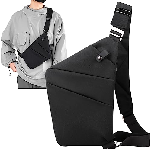 2023 New North Carry Slim Sling Bag, North Carry Slim Sling Bag for Women & Men Anti Theft (Black - Right Shoulder,full)