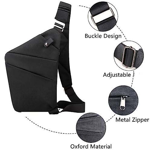 2023 New North Carry Slim Sling Bag, North Carry Slim Sling Bag for Women & Men Anti Theft (Black - Right Shoulder,full)