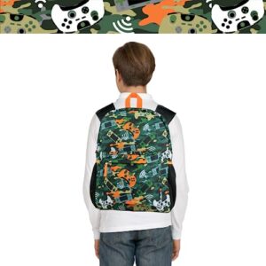 RALME Green Camo Gaming Backpack for Boys, 16 inch