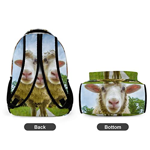 Niapessel Kids Backpack for School, Cute Sheep Pattern Students Bookbags School Bags Girls Boys