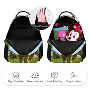 Niapessel Kids Backpack for School, Cute Sheep Pattern Students Bookbags School Bags Girls Boys