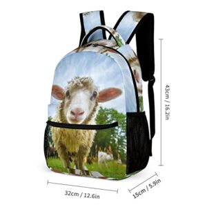 Niapessel Kids Backpack for School, Cute Sheep Pattern Students Bookbags School Bags Girls Boys