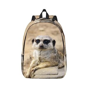 vacsax meerkat animal print backpack canvas backpacks casual bag travel daypack