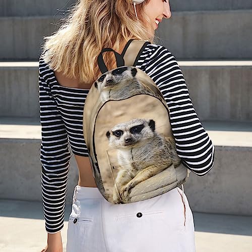 VACSAX Meerkat Animal Print Backpack Canvas Backpacks Casual Bag Travel Daypack