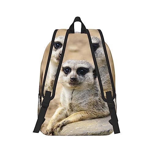 VACSAX Meerkat Animal Print Backpack Canvas Backpacks Casual Bag Travel Daypack