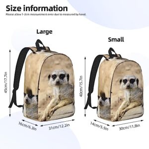 VACSAX Meerkat Animal Print Backpack Canvas Backpacks Casual Bag Travel Daypack