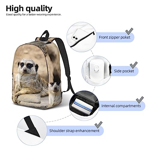 VACSAX Meerkat Animal Print Backpack Canvas Backpacks Casual Bag Travel Daypack