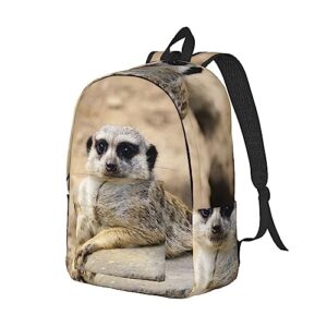 VACSAX Meerkat Animal Print Backpack Canvas Backpacks Casual Bag Travel Daypack