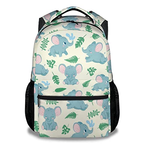 KNOWPHST Elephant Backpacks for Girls, Boys - 16 Inch Cute Backpack for School - Green, Large Capacity, Durable, Lightweight Bookbag for Kids Travel