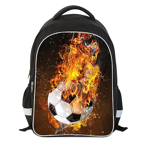 CSWMZQZY Soccer Themed Backpack for Kids Grades 1-5