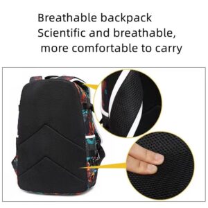 Basketball Superstar Letter Bro Laptop Backpack Youth Travel Bag Students Waterproof Schoolbag (G)