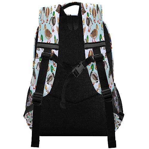 ALAZA Mallard Ducks Pattern Backpack for Students Boys Girls School Bag Travel Daypack