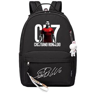 lanboq waterproof student bookbag for teens,casual soccer stars graphic knapsack classic wear resistant rucksack