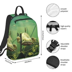 GAGALU Laptop Backpack Underwater Catfish Printed Lightweight Outdoors Backpack