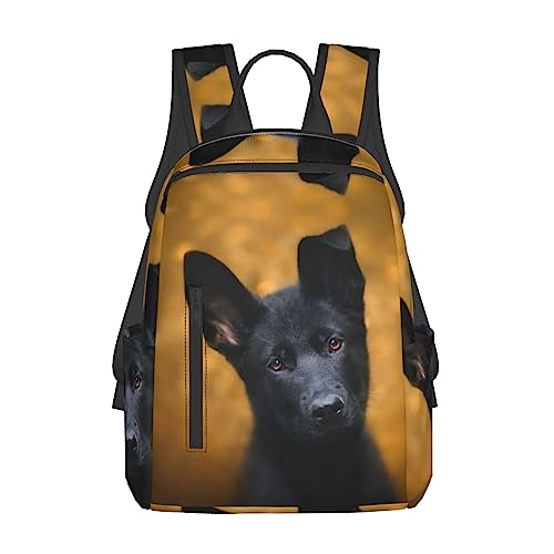 Laptop Backpack Black German Dog Printed Lightweight Outdoors Backpack