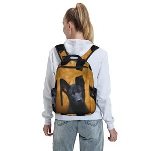 Laptop Backpack Black German Dog Printed Lightweight Outdoors Backpack