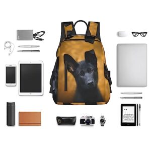 Laptop Backpack Black German Dog Printed Lightweight Outdoors Backpack