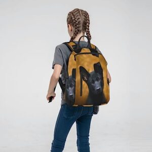 Laptop Backpack Black German Dog Printed Lightweight Outdoors Backpack