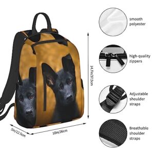 Laptop Backpack Black German Dog Printed Lightweight Outdoors Backpack