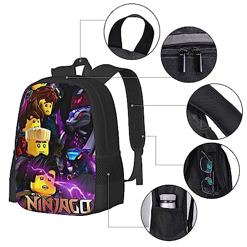 MILX Ninja Anime Cartoon Backpack Large Capacity Travel Daypack Camping Work Leisure Backpack Cosplay Party Gift